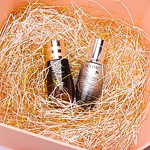 Zwish 1LB Basket Filler Iridescent Film PP Hamper Shreds Paper Shredded Crinkle Confetti for fo Gift Basket, Bags Packaging Filling-White & Gold