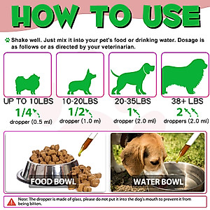 Urinary Tract Infection Treatment for Dogs, Natural Herb Supplement UTI Care Drops, Cranberry Kidney Stones Bladder Support, Keep Pet Dogs Renal Healthier, Bacon Flavor, 60ml