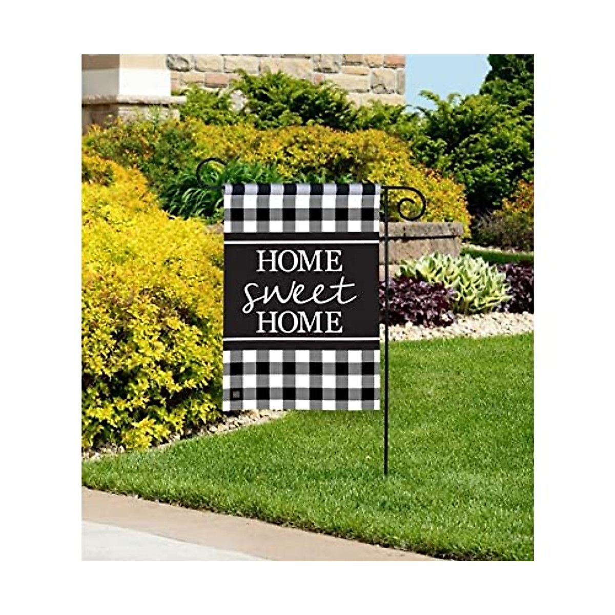 BreezeArt - Black & White Check Decorative Garden Flag 12x18 inch - Premium Quality SolarSilk - Made in the USA by Studio-M