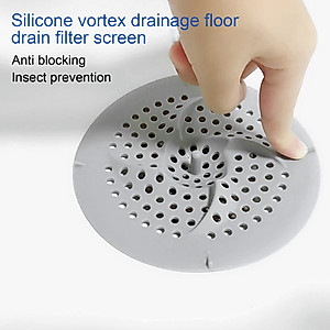 Altsuceser Hair Catcher Durable Silicone Hair Stopper Shower Drain Covers Easy to Install and Clean Suit for Bathroom Bathtub and Kitchen, Floor Sink Strainer Grey