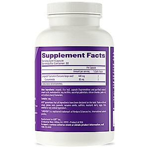 AOR, CurcuVIVA, Natural Supplement to Support Joint, Digestion and Liver Health, High Bioavailability Curcumin, 400 mg, Vegan, 60 capsules (60 servings)