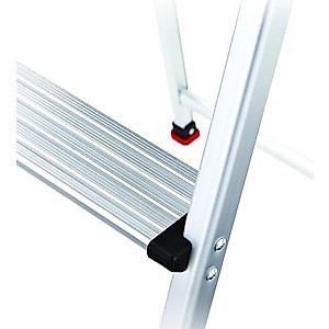 Rubbermaid RMA-2 2-Step Lightweight Aluminum Step Stool with Project Top, Anti-Slip Step Ladder, 225 lb Capacity, Silver Finish