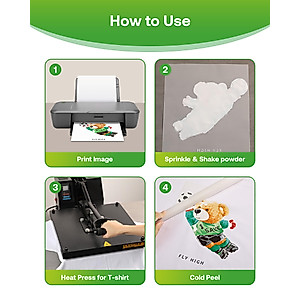 DTF Powder White Digital Transfer Hot Melt Adhesive- Axlio 400g DTF PreTreat Transfer Powder for All Fabric, DTF Hot Melt Adhesive Powder for All DTF and DTG Printers, 400g-14.1oz