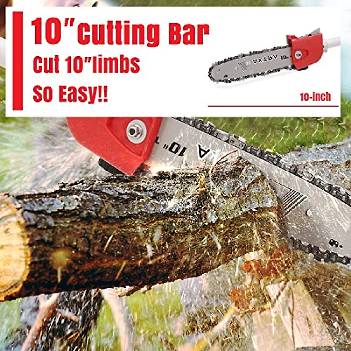 MAXTRA Pole Saw Gas Powered, Reach to 16 Foot Extendable Tree Trimmer Powerful 42.7CC 2-Cycle Gas Chainsaw Cordless Tree Pruning Saw with Portable Bag