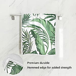 ALAZA Palm Leaf Tropical Plant Hand Towels Bathroom Towel Highly Absorbent Soft Small Bath Towel Decorative Guest Breathable Fingertip Towel for Face Gym Spa 30 X 15 Inch