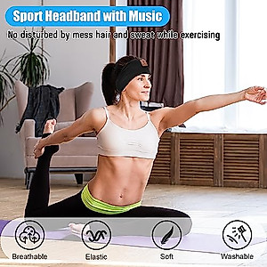 BULYPAZY 2pcs Sleep Headphones Bluetooth Headband, Bluetooth Headphones Headband with Ultra-Thin Speakers Perfect for Side Sleepers, Running, Insomniac, Nap, Travel, Meditation（Black&Grey）