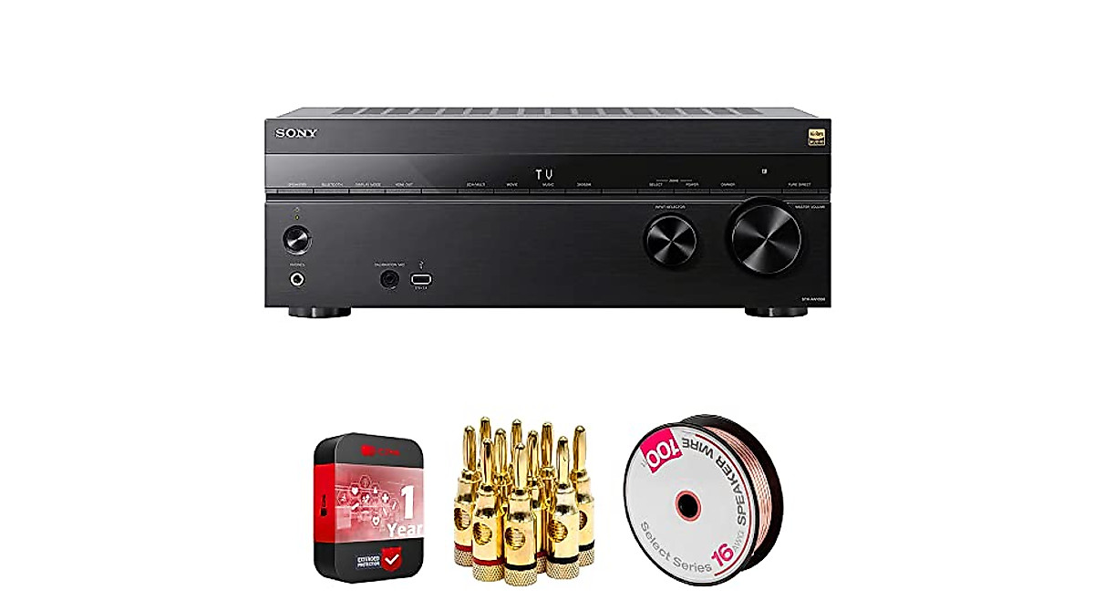 Sony STR-AN1000 8K A/V Receiver Bundle with Speaker Accessories