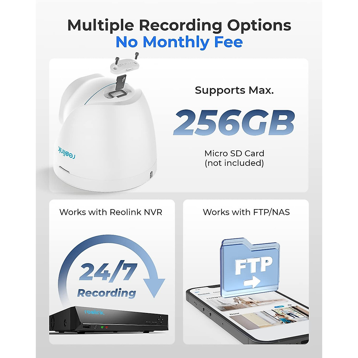 REOLINK 4K Outdoor Security Camera System, Home Surveillance IP PoE Camera with 3X Optical Zoom & 25FPS Daytime Video, Human/Vehicle/Pet Detection, Work with Smart Home, Up to 256GB SD Card, RLC-822A