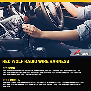 RED WOLF Replacement with Ford F150/F250 Lincoln Mercury 2003-2013 Stereo Radio Wire Harness Head Unit Video RCA Adapter Amp Power Input Connector