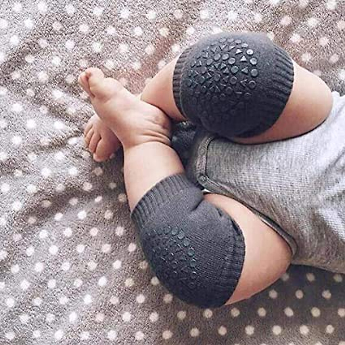 GUAGLL 5 Pairs Baby Knee Pads for Crawling Toddler Leg Warmers Non-slip Elastic Cotton Socks for Crawling 6-24 Months