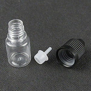 Newzoll 5 ml Empty Plastic Dropper Clear Bottles Liquid Childproof 10PCS Black Cap