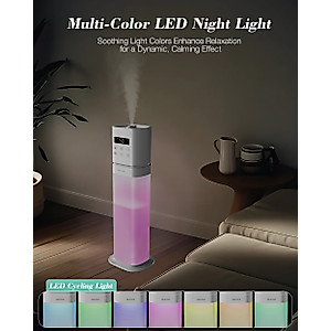 akacozie Humidifier Large Room Home Bedroom, 2.1Gal/8L Top Fill, Cool Mist Humidifiers for Bedroom with Essential Oil Diffuser, 360 Nozzle and Extended Tube for Indoor Plant, Whole House, Baby, Quiet