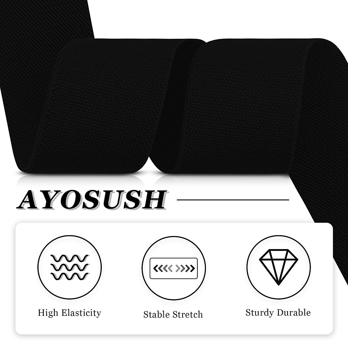 AYOSUSH Button Suspenders for Men Classic Tuxedo Braces Big and Tall Solid Color Black