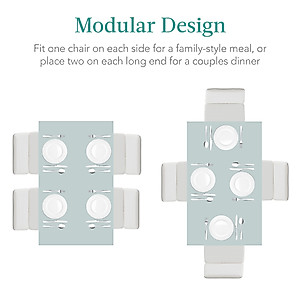 Best Choice Products 5-Piece Kitchen Dining Table Set for Dining Room, Kitchen, Dinette, Compact Space w/Glass Tabletop, 4 Faux Leather Metal Frame Chairs - White