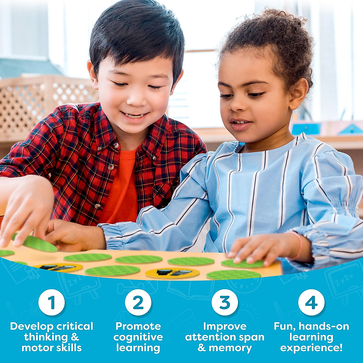 Matching Game - Memory Games for Kids Ages 4-8 - Matching Games for Toddlers 3-5 - Memory Matching Games for Kids Camping - Toys for Kids Games - Preschool Game - Board Games for Kids