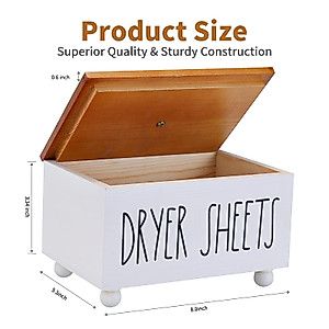 Eniffbaa Dryer Sheet Box with Lid, Dryer Sheet Holder Dispenser Container Laundry Room Decor Box for Laundry Room Organization Storage Dryer Sheets, Fabric Sheet, Dryer Balls Good Gift