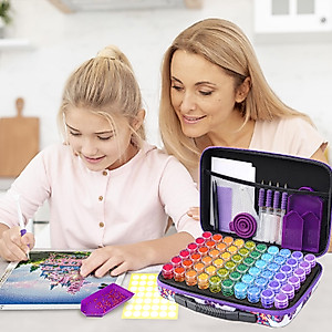 ZORETCO Diamond Painting Storage Containers,60 Slots Diamond Painting Accessories with Tools for Diamond Art Organizer Craft Jewelry Beads Storage Box