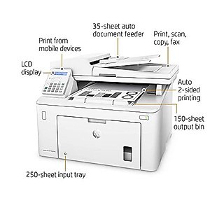 HP Laserjet Pro M227fdn All-in-One Monochrome Laser Printer with Auto Two-Sided Printing, Mobile Printing, Fax & Built-in Ethernet, Amazon Dash Replenishment Ready (G3Q79A) (Renewed)