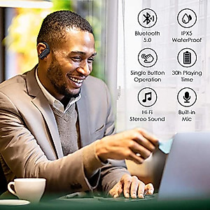 WixGear Sport Wireless Earbuds, Bluetooth 5.0 Wireless Over Ear Sport Headphones with Touch Control, and Charging Case Stereo Deep Bass Sound,30H Playtime Sweat-Proof Bluetooth Earphones with Mic