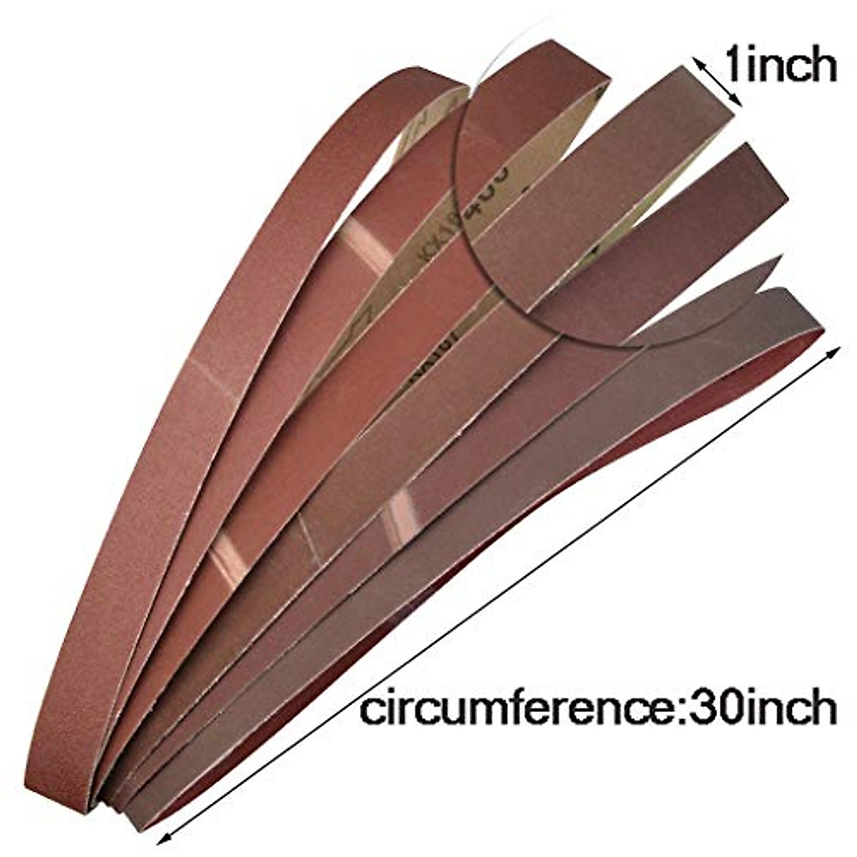 Bskifnn 30 Pack Sanding Belts 120 240 400 600 800 1000 Grits 5PCS per size High Performance Silicon Carbide Sanding Belts (1 x 30 Inch)