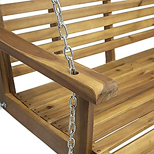 Viola Outdoor Aacia Wood Porch Swing, Teak