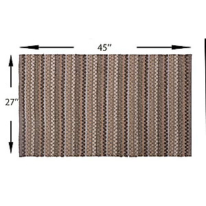 WOVEN ST. Polyester Cotton Area Rug | Carpets Suitable for Bedroom, Dining Room, Home Décor | Luxurious Handcrafted Traditional Rug | Recycled Cotton | Modern Indoor Rugs | 27’’ x 45’’ | Beige