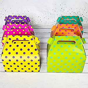 ONE MORE 30-Pack Gable Candy Treat Boxes,Small Goodie Gift Boxes for Wedding and Birthday Party Favors Box 6.2 x 3.5 x 3.5 inch,Pack of 30