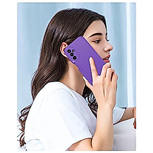 FNTCASE for Samsung Galaxy A14-5G Case: Shockproof Silicone Protective Phone Case with Built-in Screen Protector - Slim Dual Layer Rugged Sturdy Drop Proof TPU Protection Cover (Navy Purple)