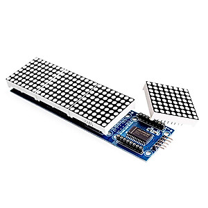 Onyehn 2pcs MAX7219 Dot Matrix Module(Red Light) 4 in 1 Display for Arduino Microcontroller with 5Pin Line(Christmas Decoration DIY Letters Electronic Display)