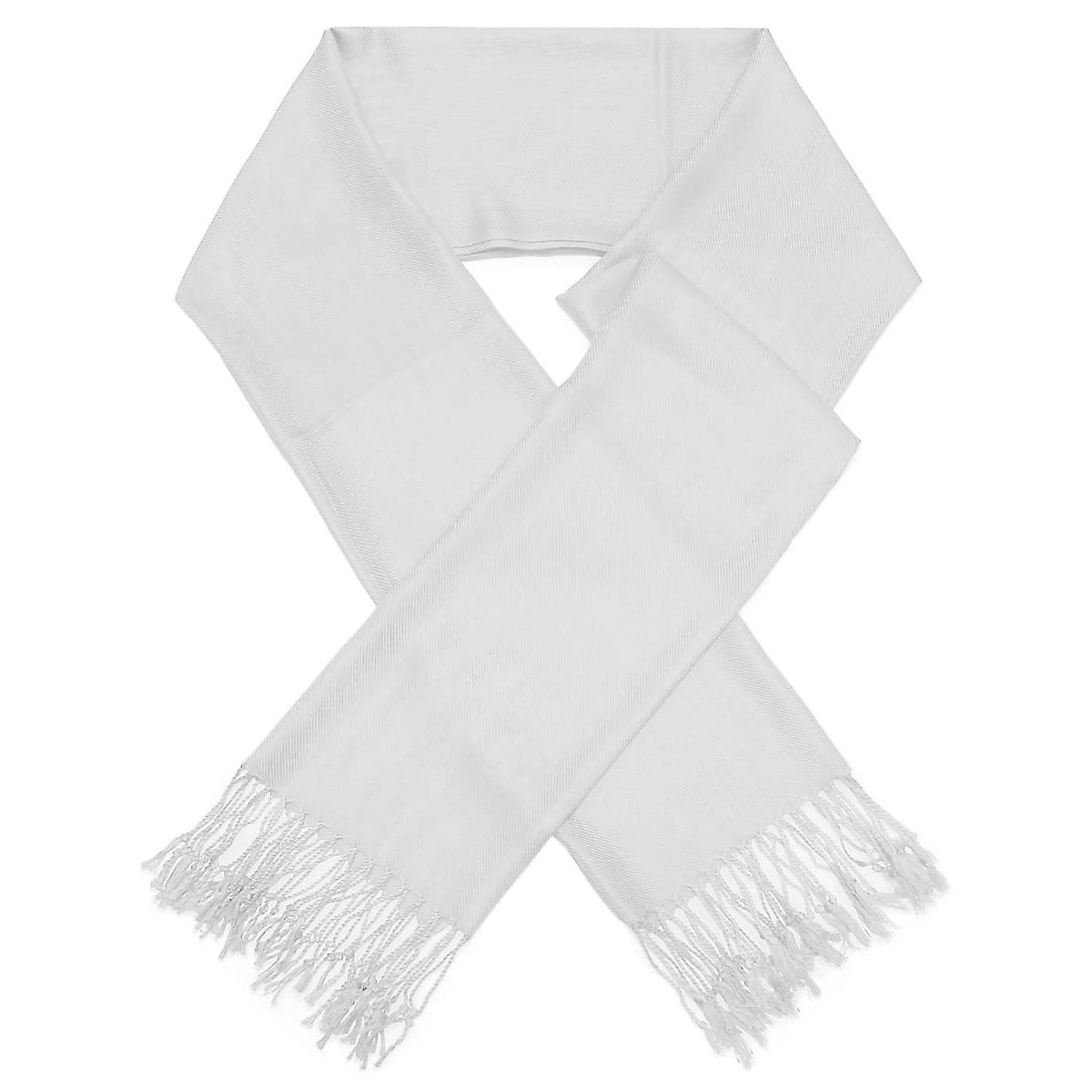 Glory Max Women Large Soft Silky Pashmina Shawl Wrap Scarf in Plain Solid Colors (White)