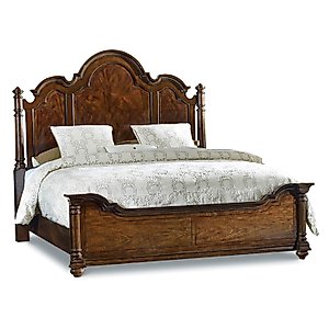 Hooker Furniture Leesburg Queen Poster Panel Bed in Mahogany