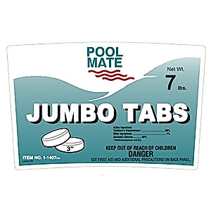 Pool Mate 1-1407 Jumbo Tabs Swimming Pool Chlorine, 7-Pounds