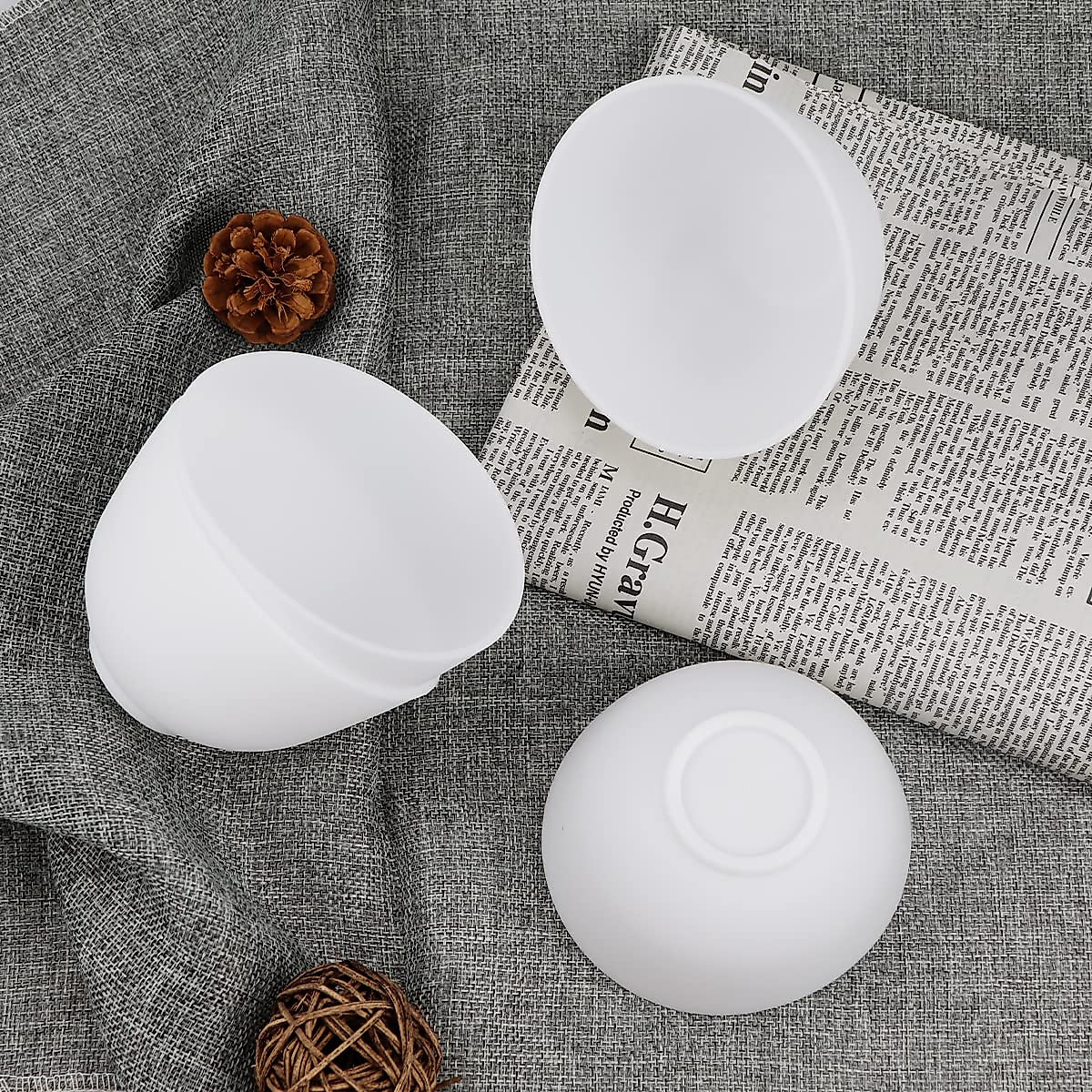 FERCAISH 4Pcs Diy Face Mask Mixing Bowl, Microwavable Silicone Facial Mud Bowl Cosmetic Beauty Tool for Home Salon(White)