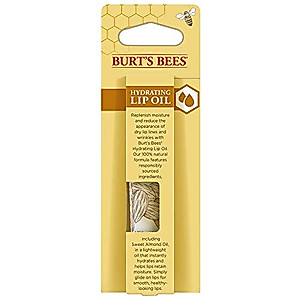 Burt's Bees 100% Natural Hydrating Lip Oil with Sweet Almond Oil, 1 Tube (Pack of 4)