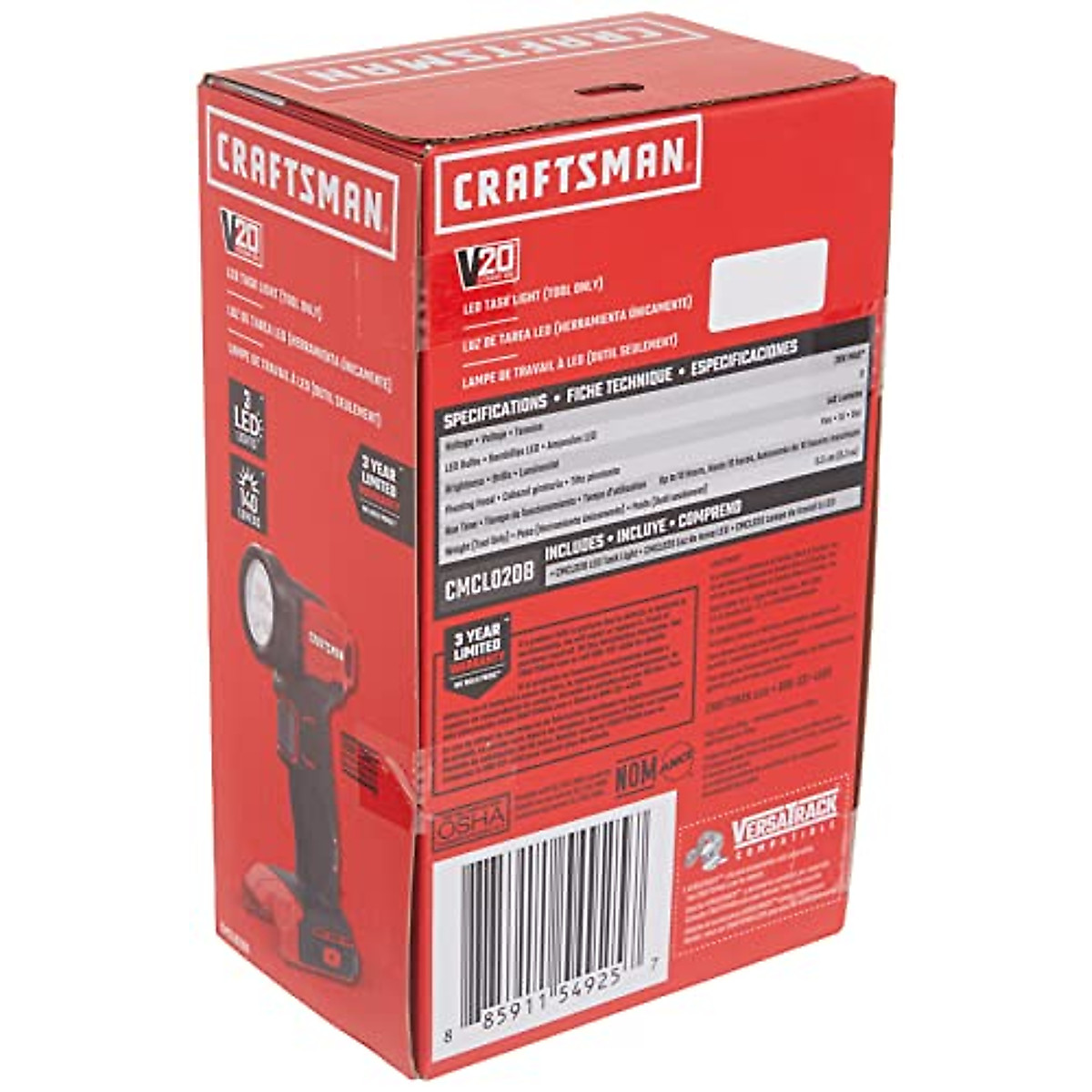 CRAFTSMAN V20* LED Work Light (Tool Only) (CMCL020B)