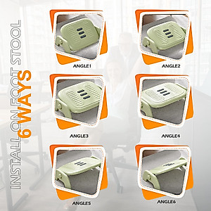 Foot Rest Under Desk for Office Use, Height Adjustable Foot Rest with Massage Surface, Ergonomic Foot Stool for Desk. (Green)