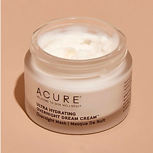 Acure Ultra Hydrating Overnight Dream Cream - All Night Booster Mask for Dry Skin - Made with Melatonin & Hemp Seef Oil Extract for Intense Moisture - 1.7 Fl Oz