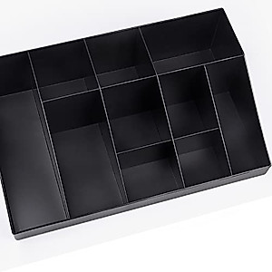 SZQINJI Coffee Condiment Organizer Holder 10-Compartment Break Room Coffee Condiment Caddy Cup Storage Holder Black