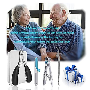 Toe Nail Clippers for Thick Nails,Large Toenail Clippers for Ingrown Toenails or Thick Nails for Man Women Seniors Nail Clippers with Stainless Steel Professional Fingernail Clippers Set (Black)