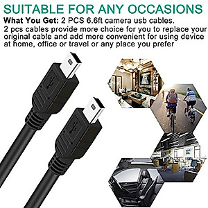 2-Pack 6FT USB Charger Power Cord for Garmin GPS Navigator Nuvi 57 52lm 55lmt 57lm 67lm 2557lmt 2589lmt 2599lmthd 2639lmt 2689lmt 40lm 255w 200 57LM C255 2539LMT 2597LMT Dashcam Gpsmap Charging Cable