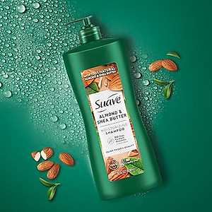 Suave Professionals Moisturizing Shampoo for Dry Hair Almond and Shea Butter Paraben-free and Dye-free 28 oz, Pack of 4