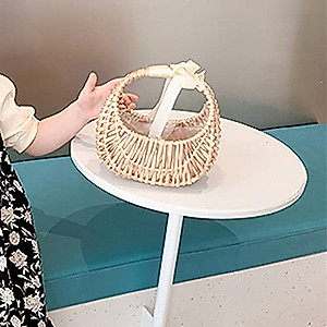 UXZDX CUJUX Fashion Hand-held Flower Arrangement Basket, Woven Rattan and Willow Handmade Creative Flower Pot Basket