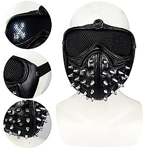 Watch Dogs Mask Wrench Marcus Legion LED 25 Expression Change Cosplay Halloween Prop Resin (Expression Change)