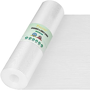 BALEINE Shelf Liner Drawer Liner, 12 in x 20 Ft BPA Free Cabinet Liner Non-Toxic Non-Slip Washable Oil Resistant Kitchen Liners (12''x20', 1 Roll)