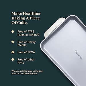 Caraway Non-Stick Ceramic 9”x13” Rectangle Pan - Naturally Slick Ceramic Coating - Non-Toxic, PTFE & PFOA Free - Perfect for Brownies, Lasagnas, and More - Cream