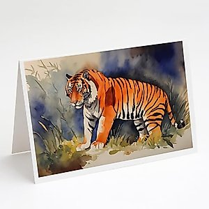 Caroline's Treasures DAC2881GCA7P Bengal Tiger Greeting Cards Pack of 8 Blank Cards with Envelopes Whimsical A7 Size 5x7 Blank Note Cards