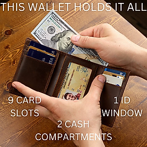 Stealth Mode Trifold RFID Blocking Leather Wallet for Men (Black)