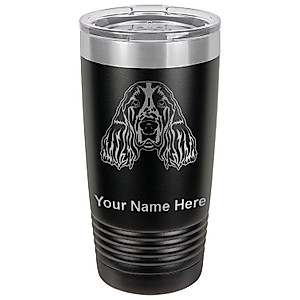 LaserGram 20oz Vacuum Insulated Tumbler Mug, English Springer Spaniel, Personalized Engraving Included (Black)