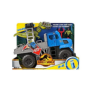 Imaginext Jurassic World Dominion Break Out Dino Hauler Vehicle with T. Rex Dinosaur 5-Piece Playset for Ages 3+ Years