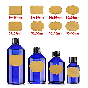 Remarkable Fancy Shape Kraft Paper Stickers Labels for Essential Oil Bottle Food Jars,Herb Jars, Spice Jars (7 Sheets)